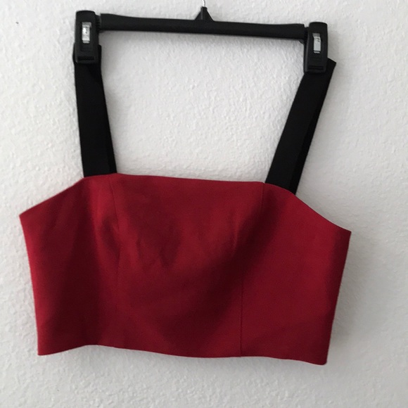 Line & Dot | Tops | Line Dot Rosey Cropped Top Red With Black Straps ...